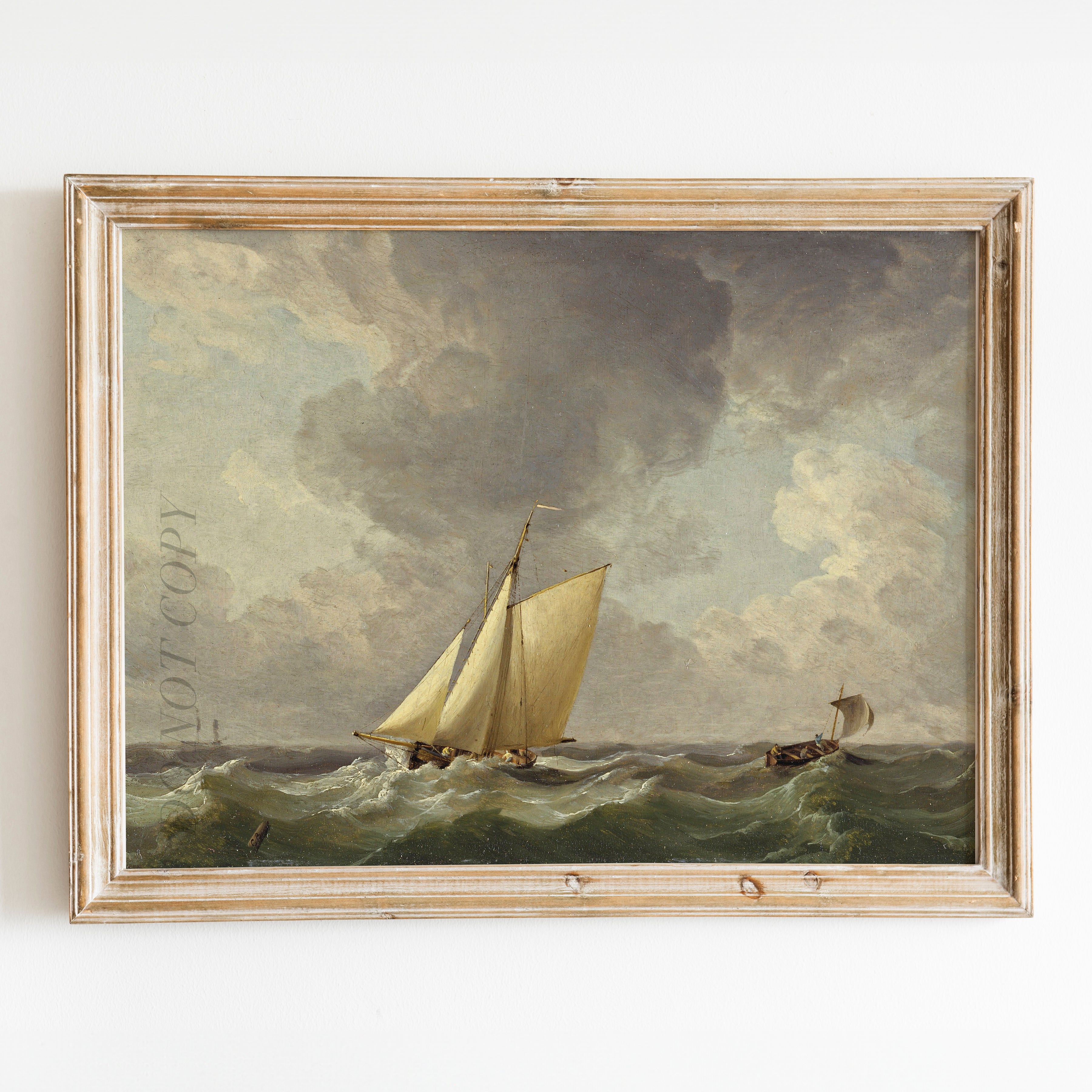 A Cutter in a Strong Breeze by Charles Brooking Wall Art Prints ...