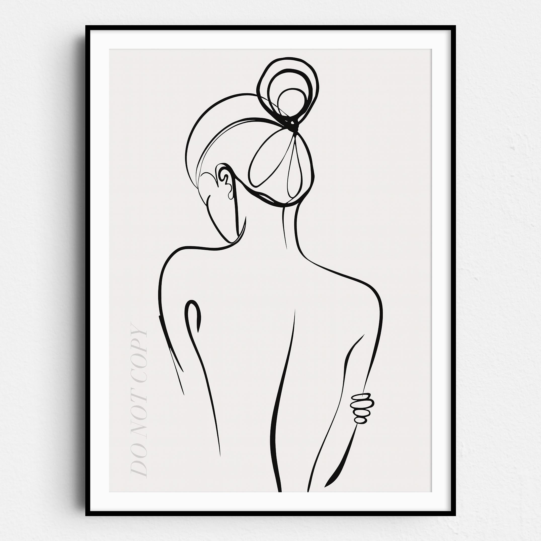 Back View of a Woman Line Art Wall Art Poster Prints – Prints Limited