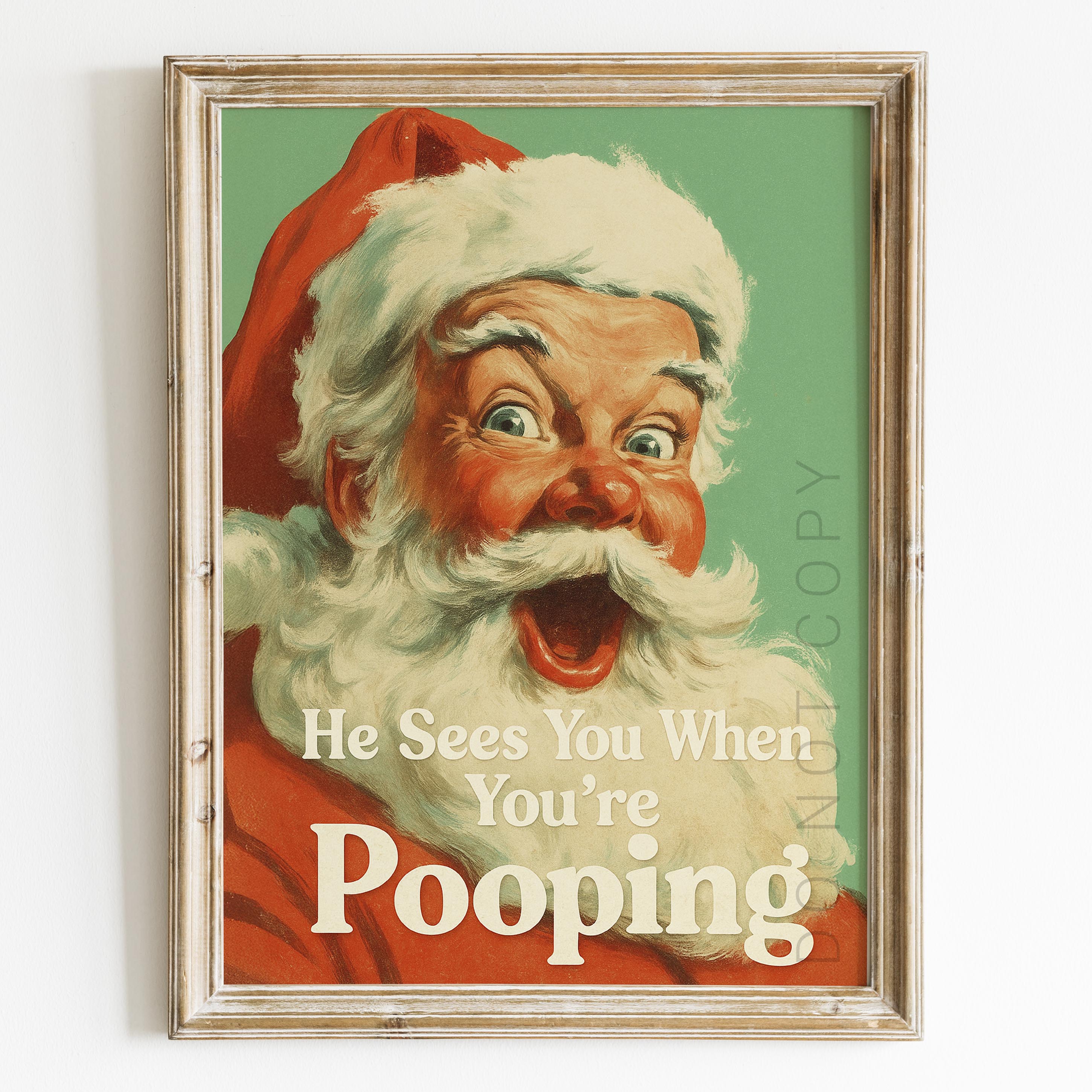 Santa Claus - He Sees You When You're Pooping Wall Art Poster Prints ...