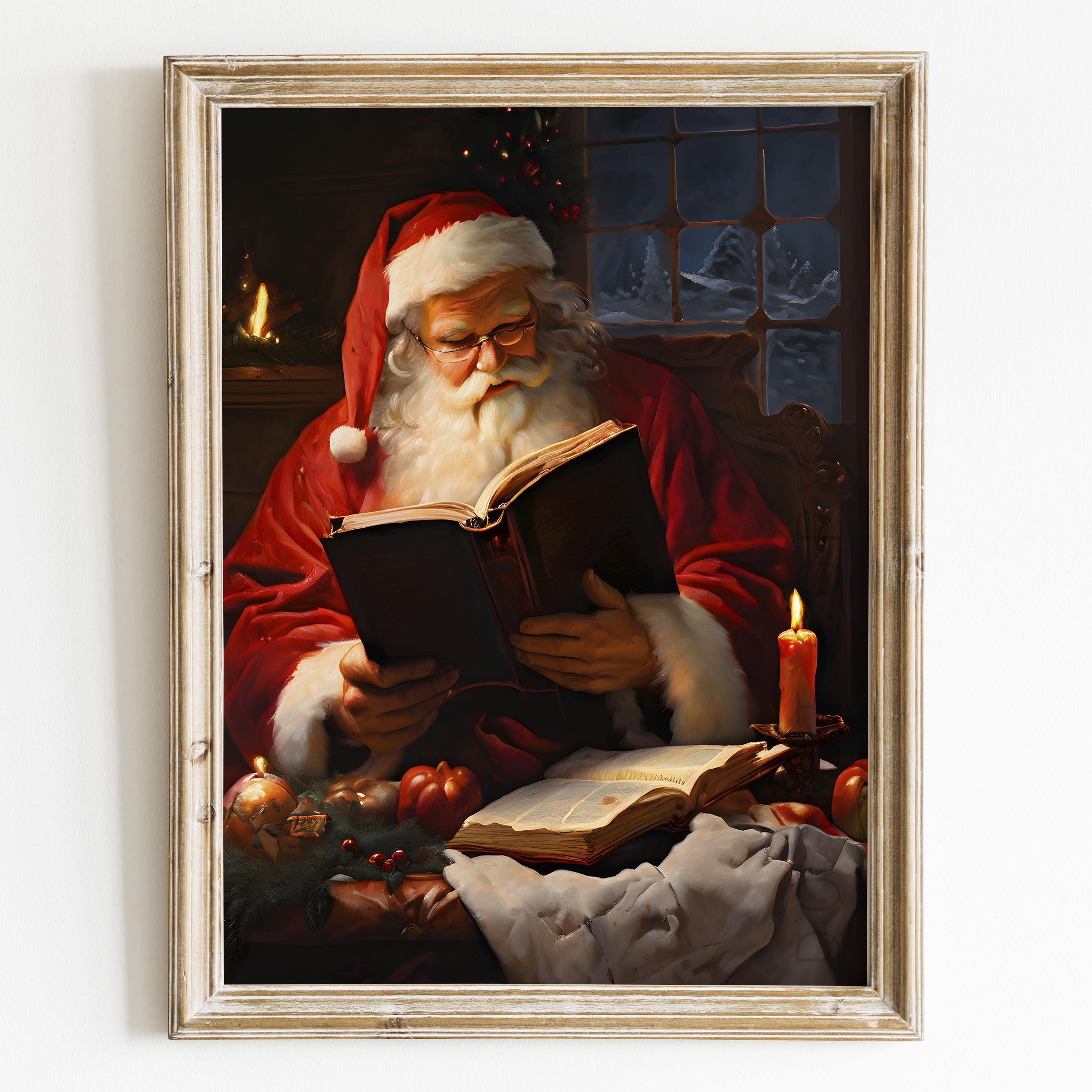 Santa Claus Making a List Wall Art Poster Prints – Prints Limited