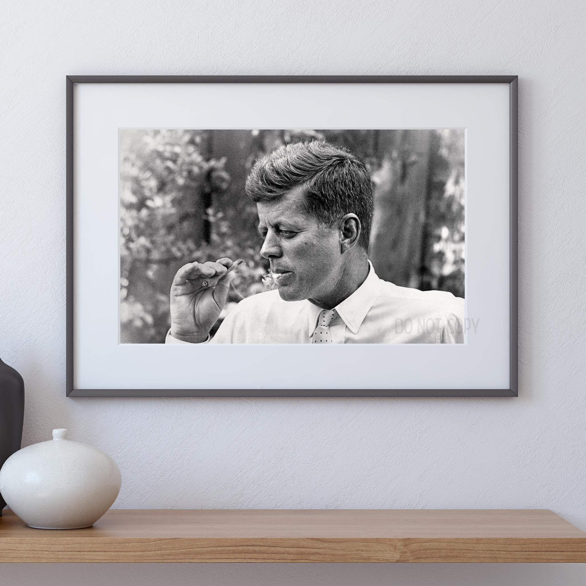 John F Kennedy (JFK) Smoking A Cigar Art Prints – Prints Limited